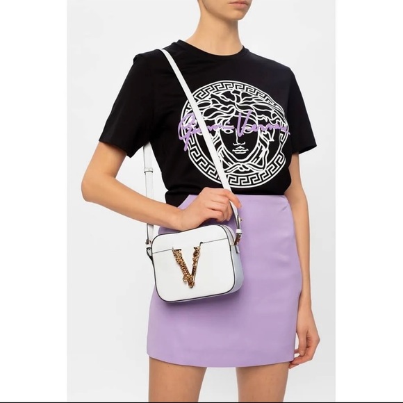 Versace | Bags | Versace Virtus Logo Crossbody Bag | Poshmark